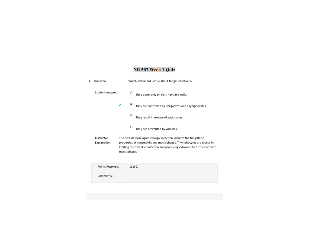 NR 507 Week 1 Quiz | Chamberlain & DeVry Course Solutions & Notes NR 507 Week 1 Quiz | Chamberlain & DeVry Course Solutions & Notes