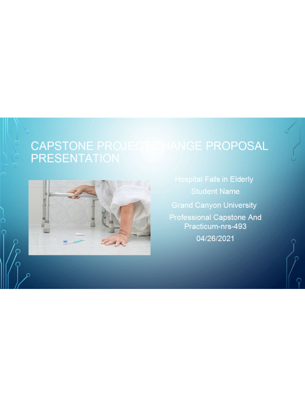 Nrs 493 Topic 10 Assignment Capstone Project Change Proposal