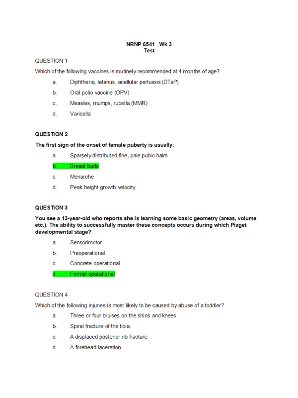 NRNP 6541 Week 3 Quiz-Knowledge Check | Course Resources NRNP 6541 Week 3 Quiz-Knowledge Check | Course Resources