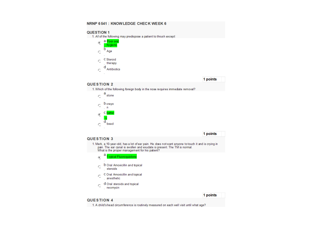 NRNP 6541 Week 6 Quiz-Knowledge Check (100% Correct) | Course Resources NRNP 6541 Week 6 Quiz-Knowledge Check (100% Correct) | Course Resources