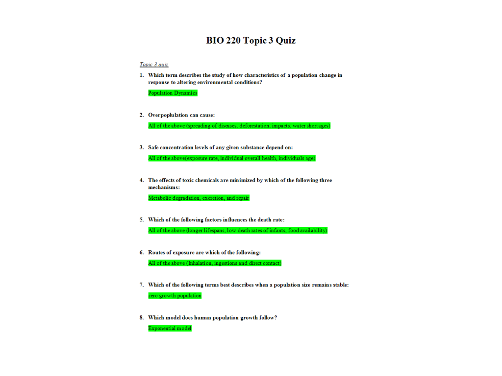 BIO 220 Topic 3 Quiz | Course Resources BIO 220 Topic 3 Quiz | Course Resources