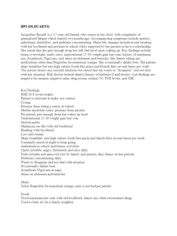 NRNP 6541 Week 10 Assignment; iHuman - Jacqueline Russell is a 17-year ... NRNP 6541 Week 10 Assignment; iHuman - Jacqueline Russell is a 17-year ...