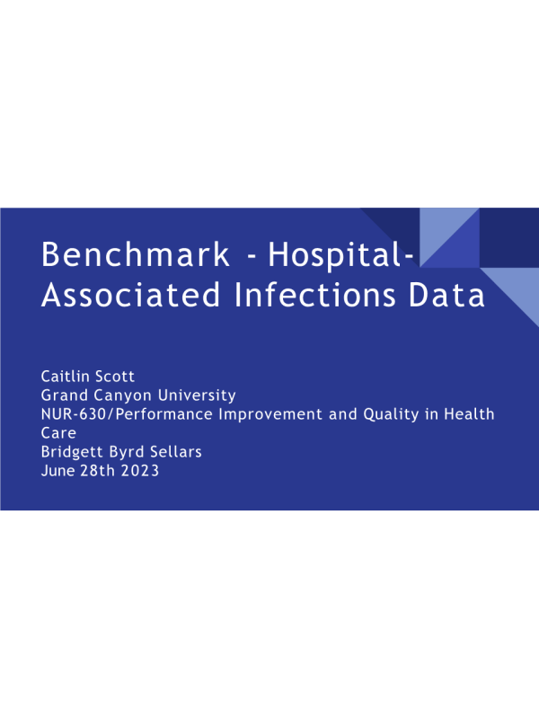 NUR 630 Topic 7 Assignment; Benchmark - Hospital-Associated Infections ... NUR 630 Topic 7 Assignment; Benchmark - Hospital-Associated Infections ...