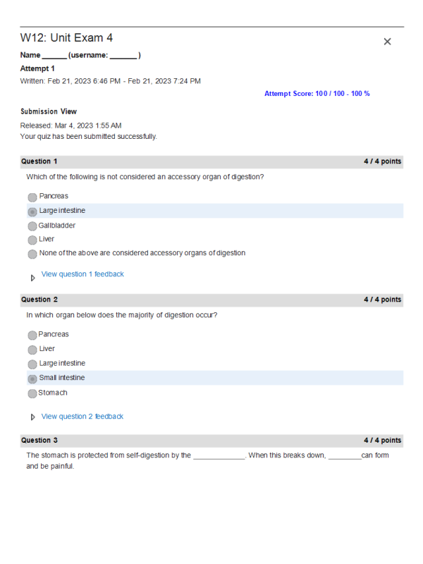 BIOL251 W12 Unit Exam 4 | Course Resources BIOL251 W12 Unit Exam 4 | Course Resources